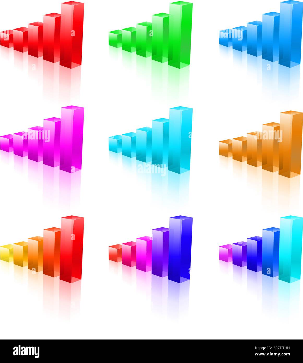 Abstract vector bar graphs. Illustration for designer on a white ...