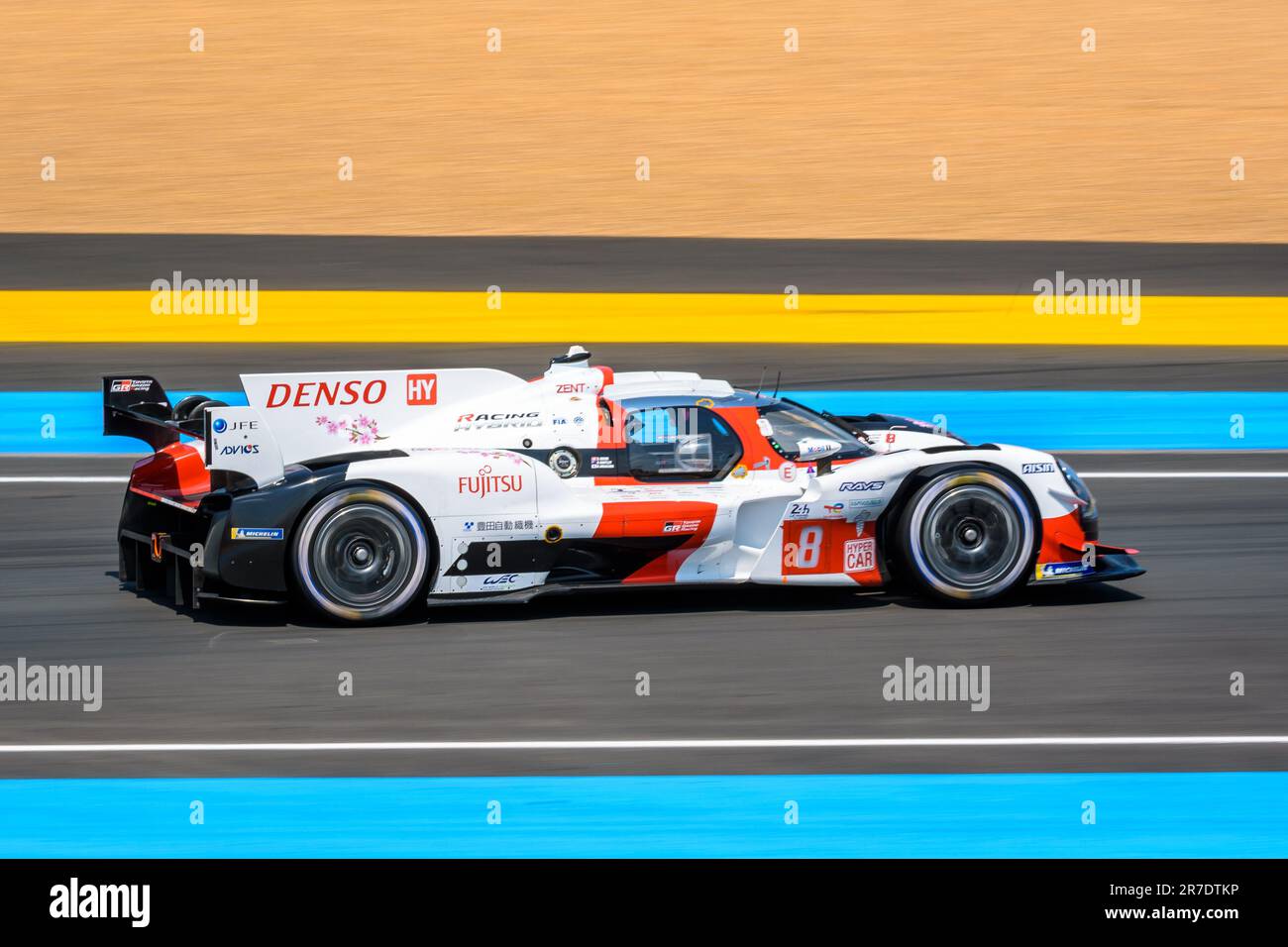 The Toyota GR010 race car No. 8, from the Toyota Gazoo Racing team, on ...