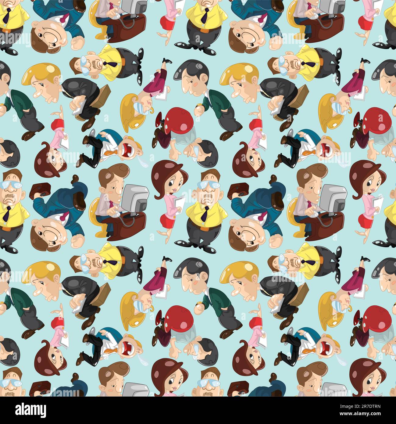 seamless cartoon office worker pattern Stock Vector Image & Art - Alamy