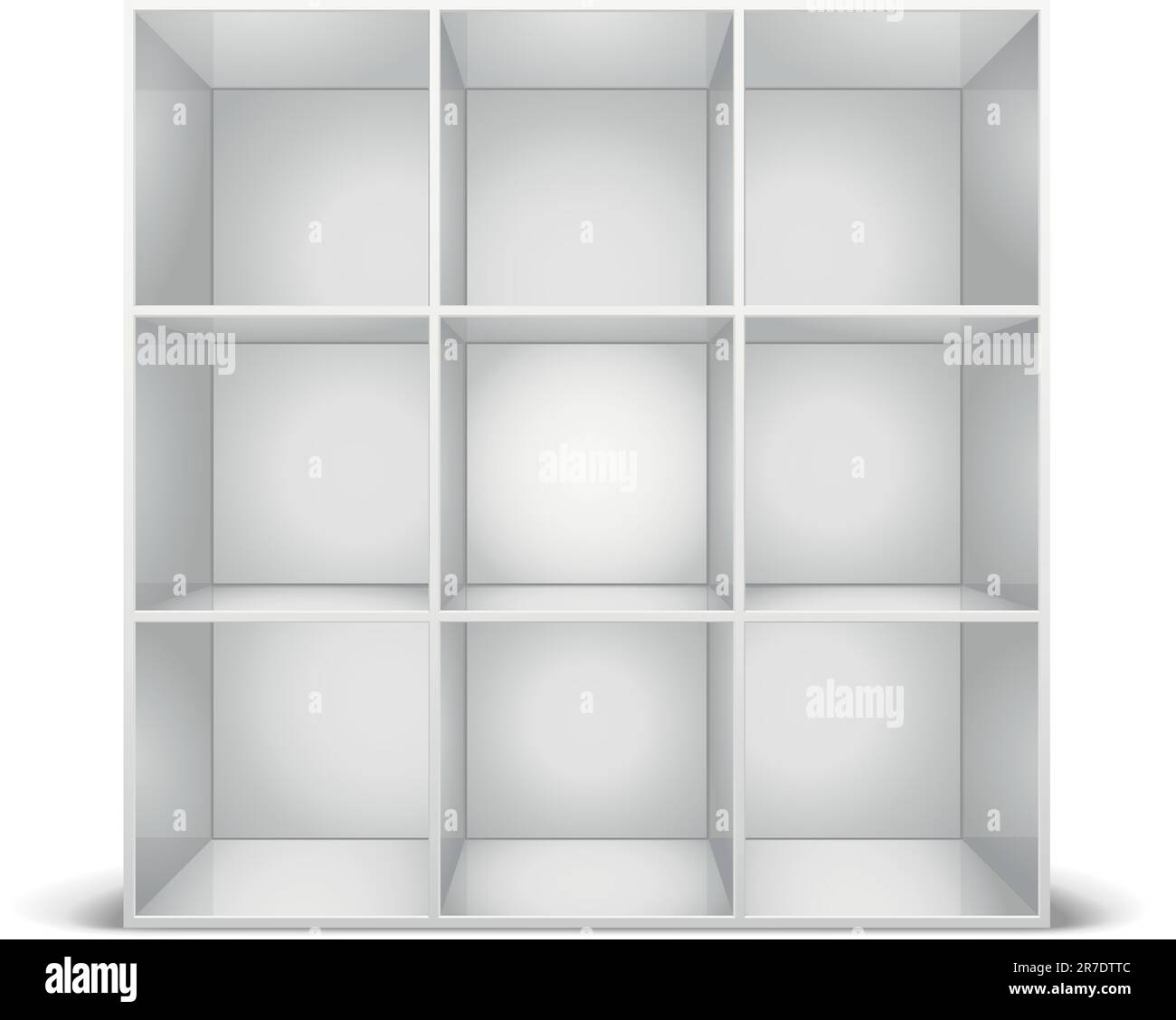 detailed illustration of a glossy white bookshelf, eps8 vector Stock ...
