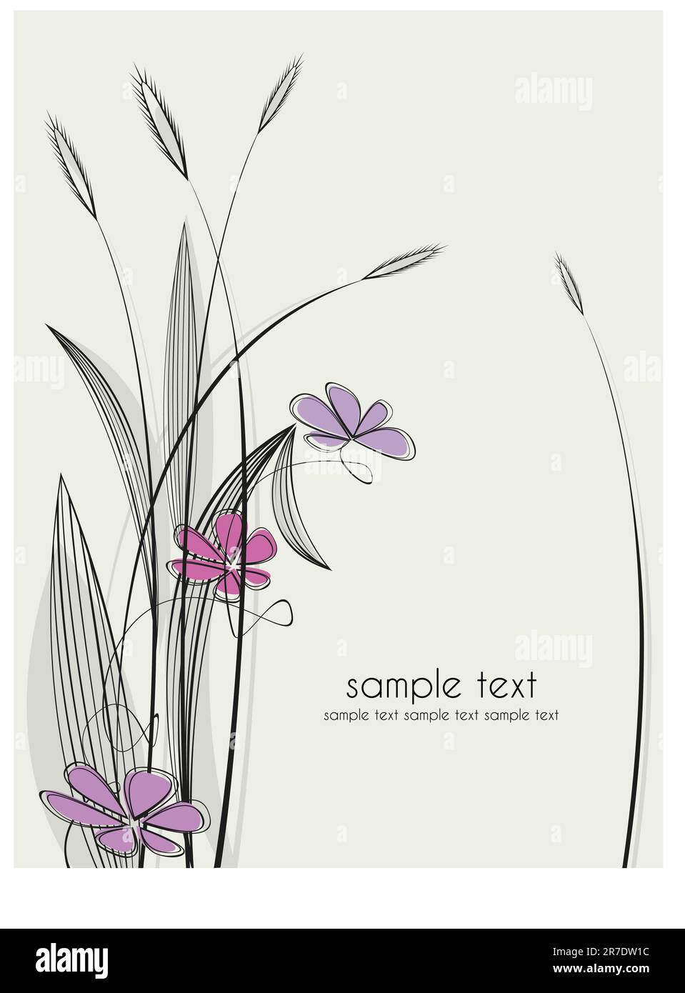 Vector floral background, the theme of grass with flowers Stock Vector ...