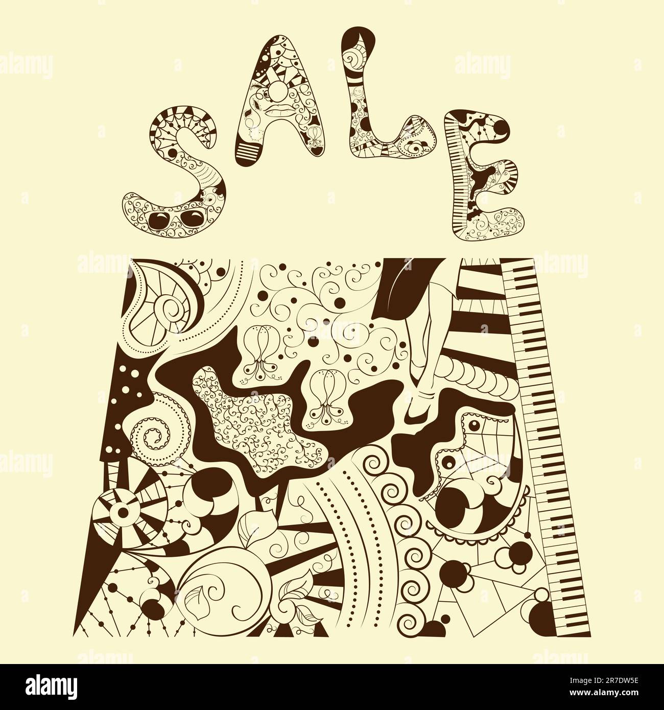 Vector vintage picture with sale bag Stock Vector Image & Art - Alamy