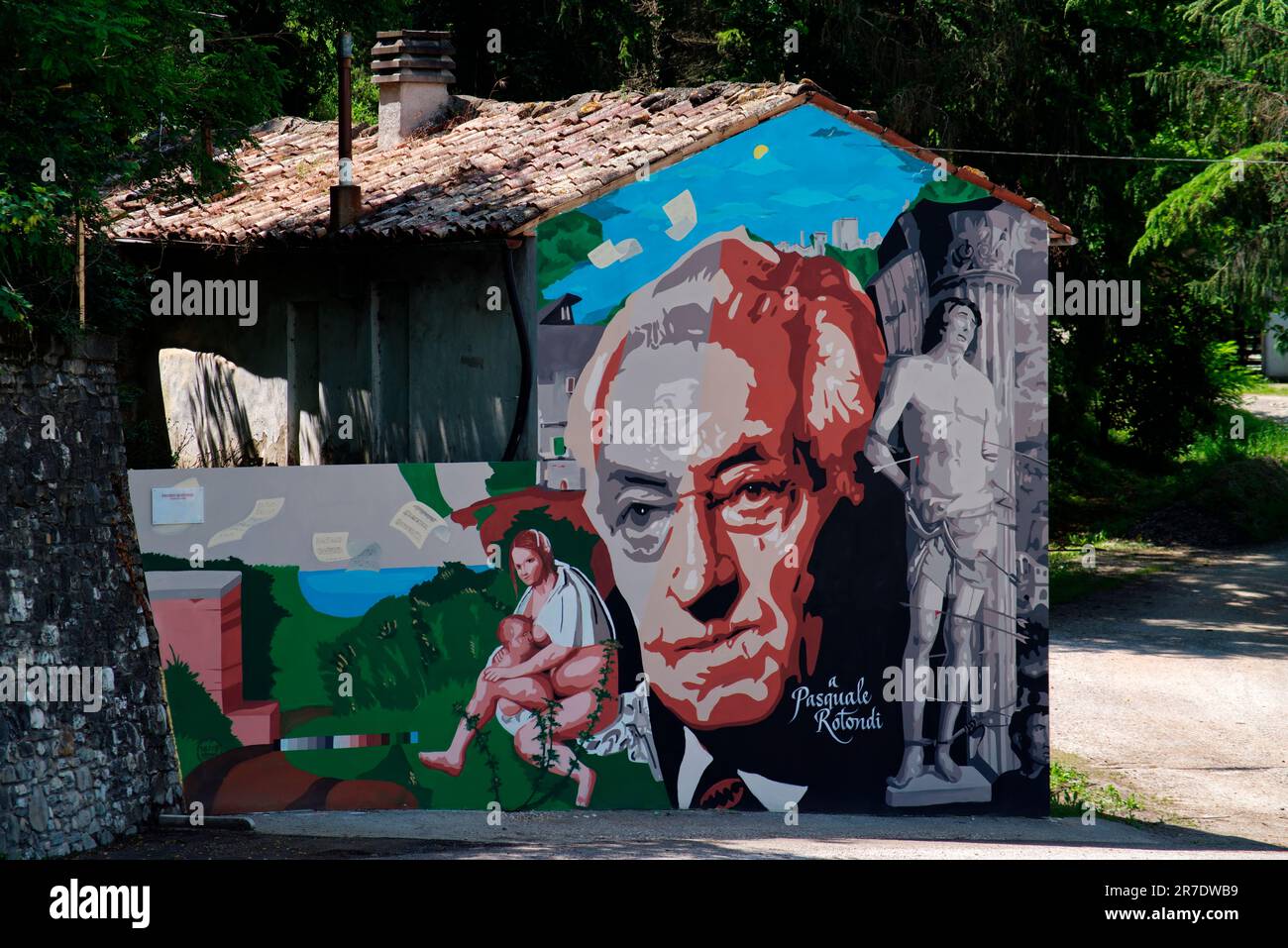 mural in memory of Pasquale Rotondi Stock Photo - Alamy