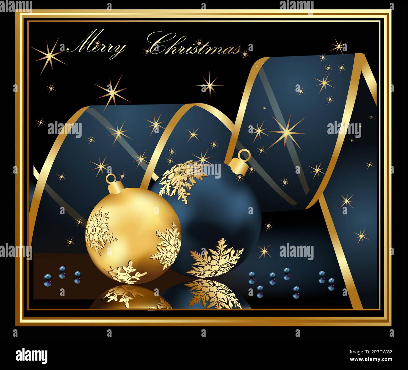 Marry Christmas background blue and gold Stock Vector Image & Art - Alamy