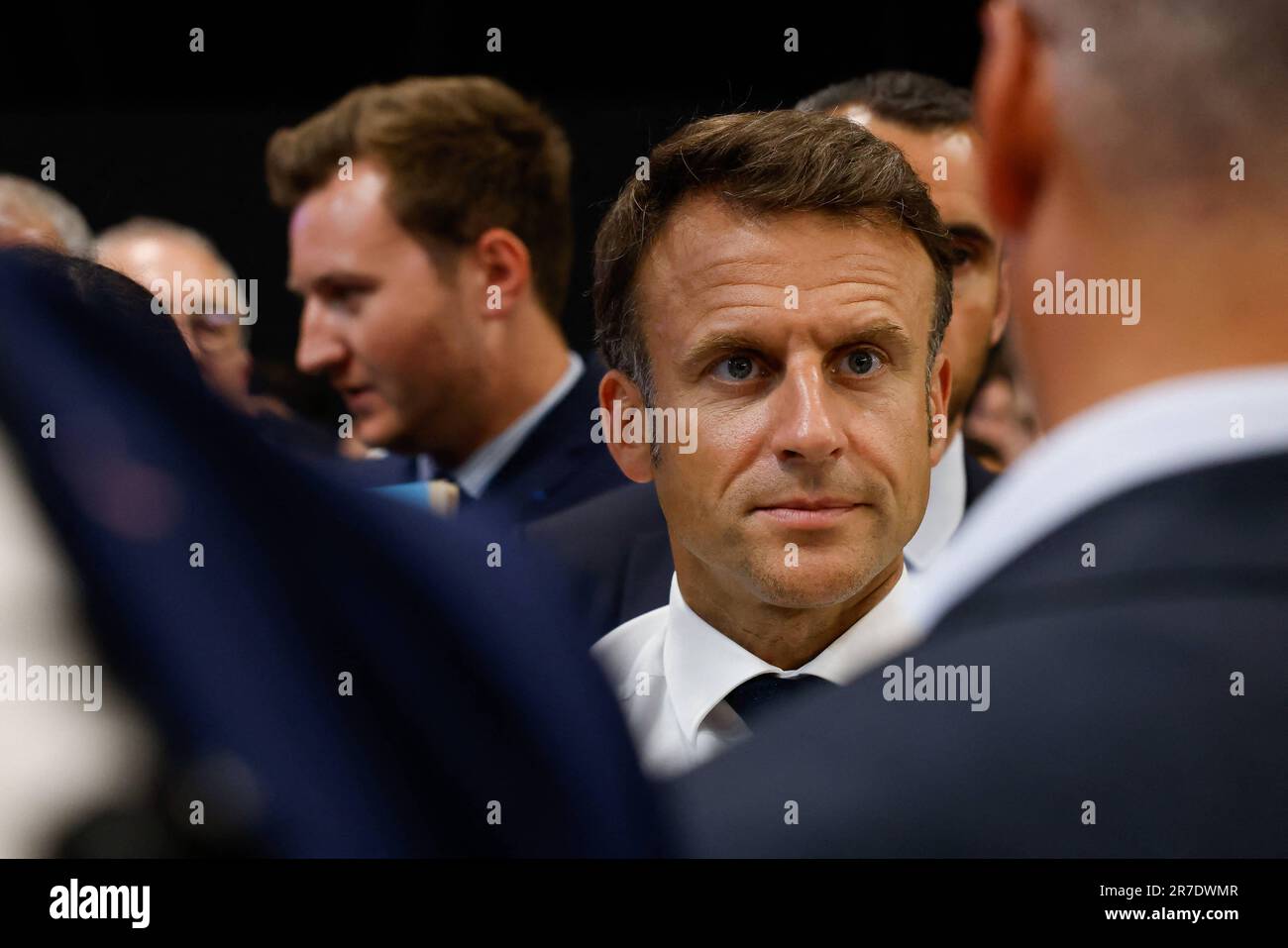 Paris, France. 15th June, 2023. French President Emmanuel Macron at the ...
