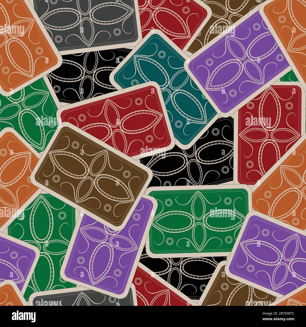 playing cards deck pattern, abstract seamless texture; vector art ...