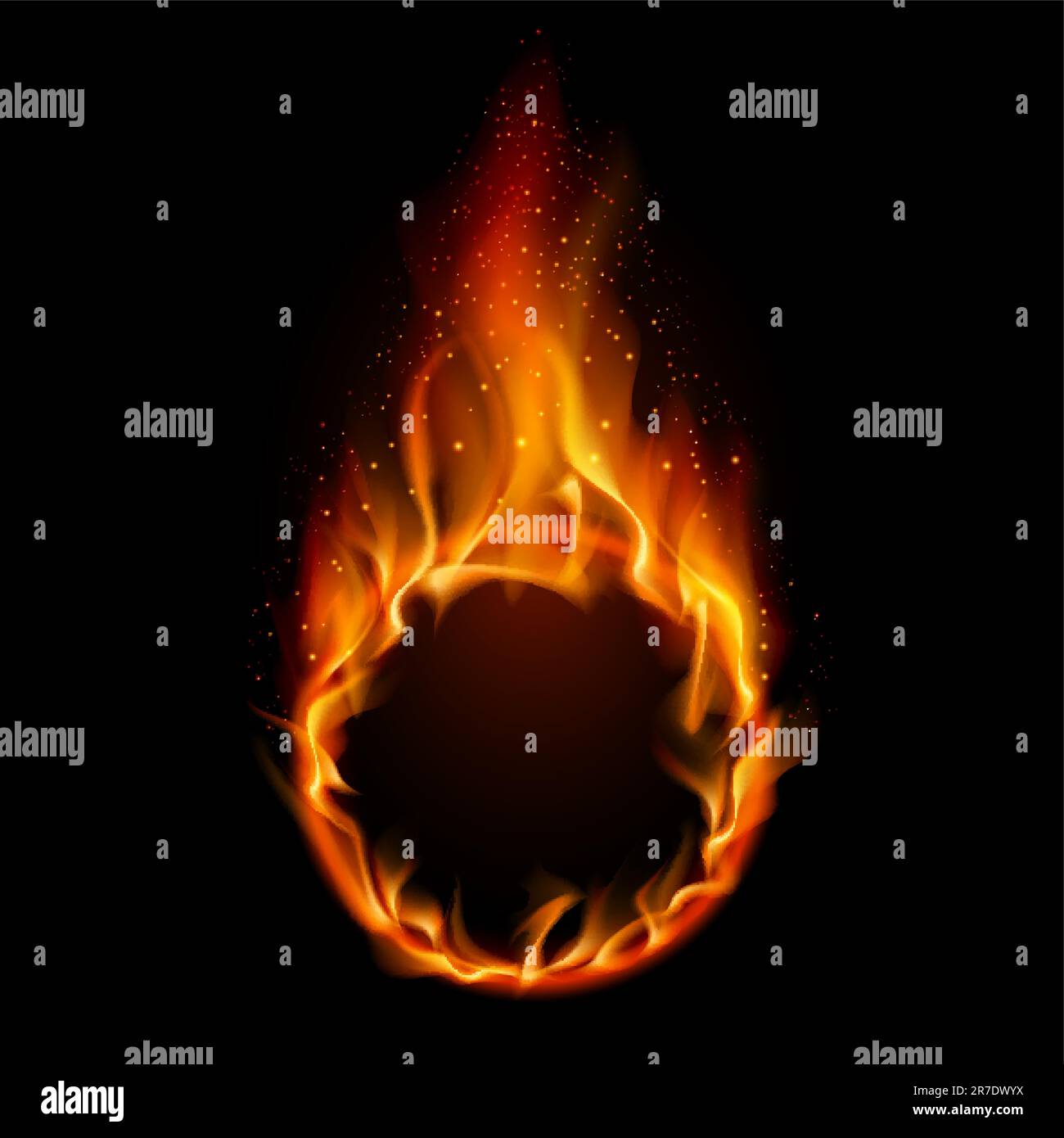 Ring of Fire. Illustration on black background for design Stock Vector ...