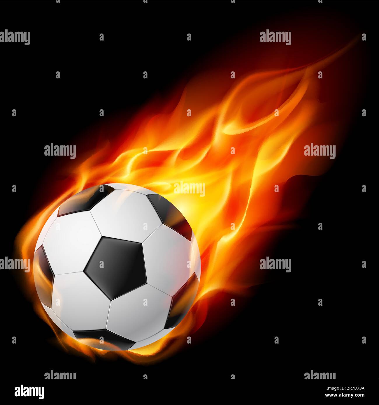 Soccer Ball on Fire. Illustration on black background Stock Vector ...