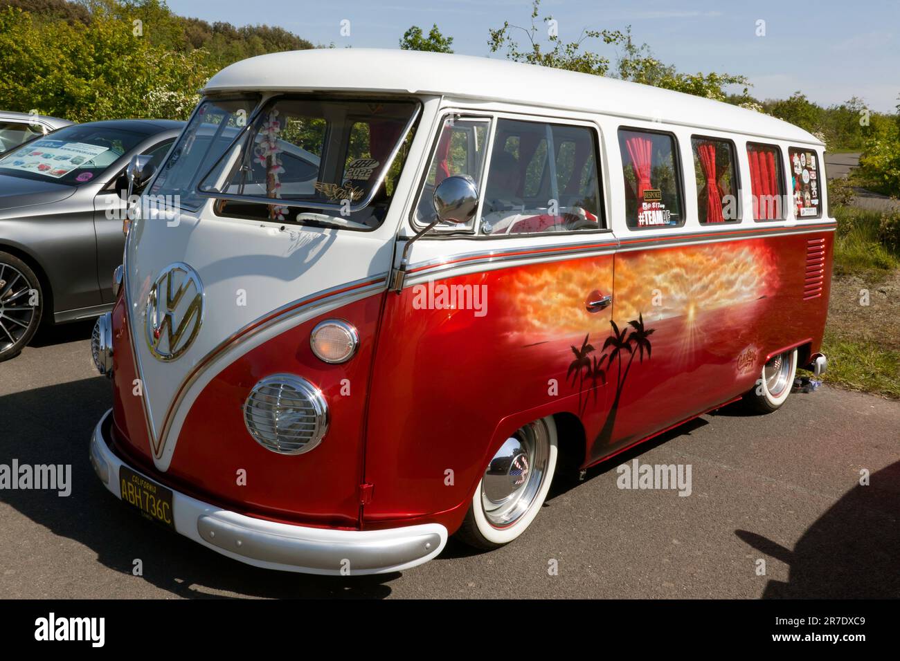 A Customized, Red and White, 1965, Volkswagen Type 2, Microbus, on ...