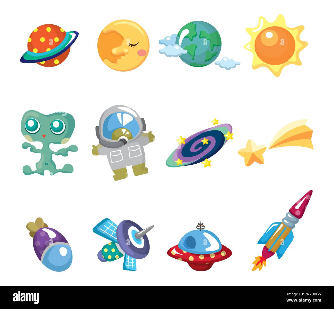 cartoon space element icons set Stock Vector Image & Art - Alamy