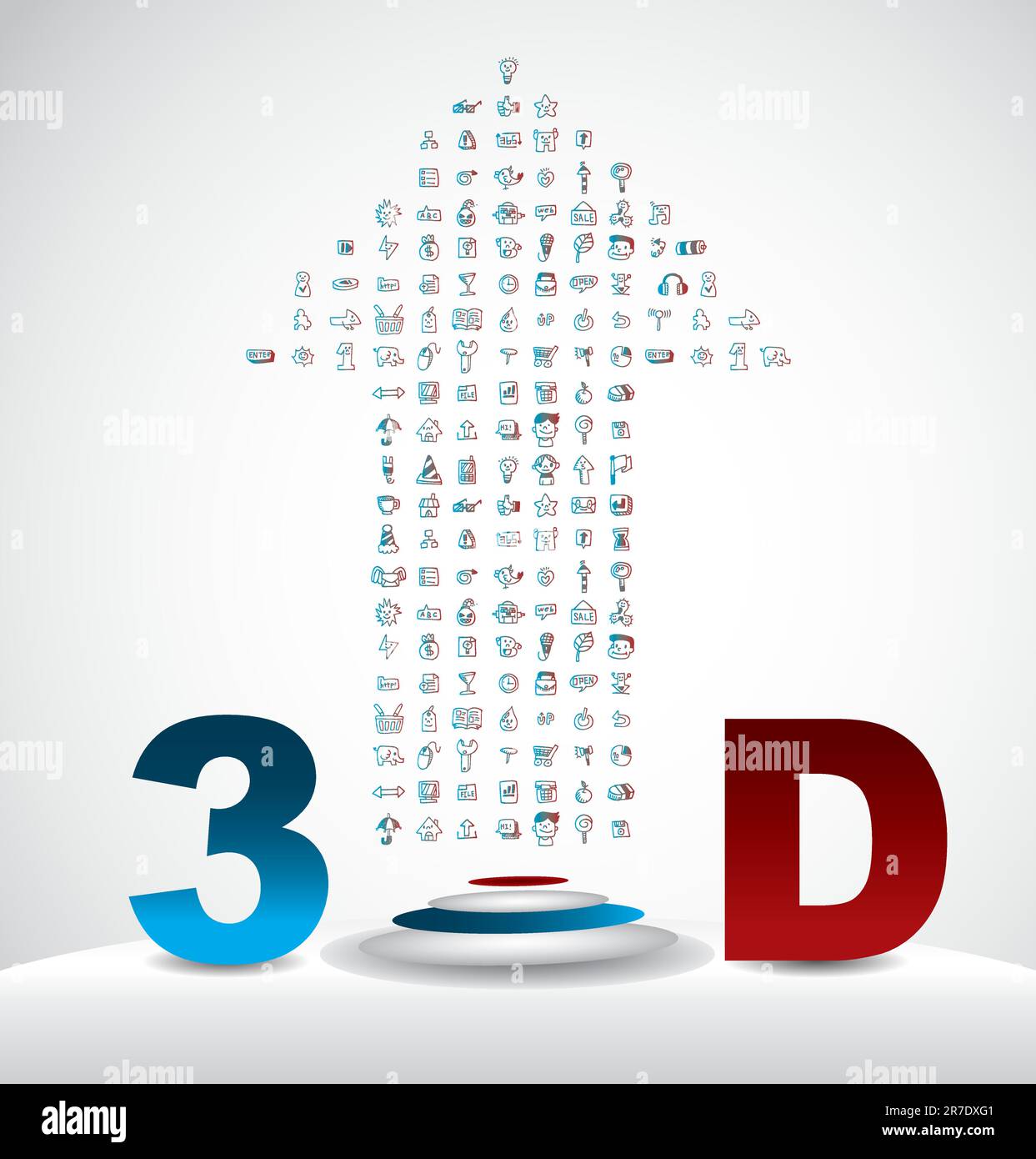 internet icons and 3d card Stock Vector Image & Art - Alamy