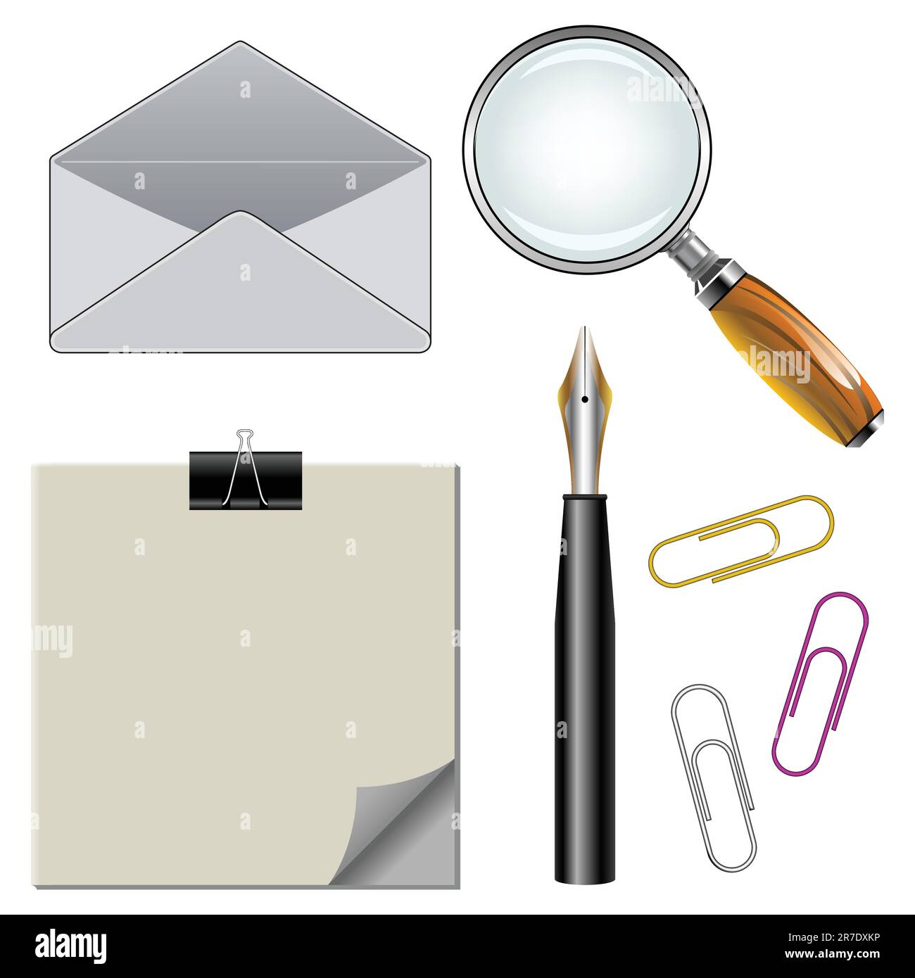 office elements against white background, abstract vector art ...