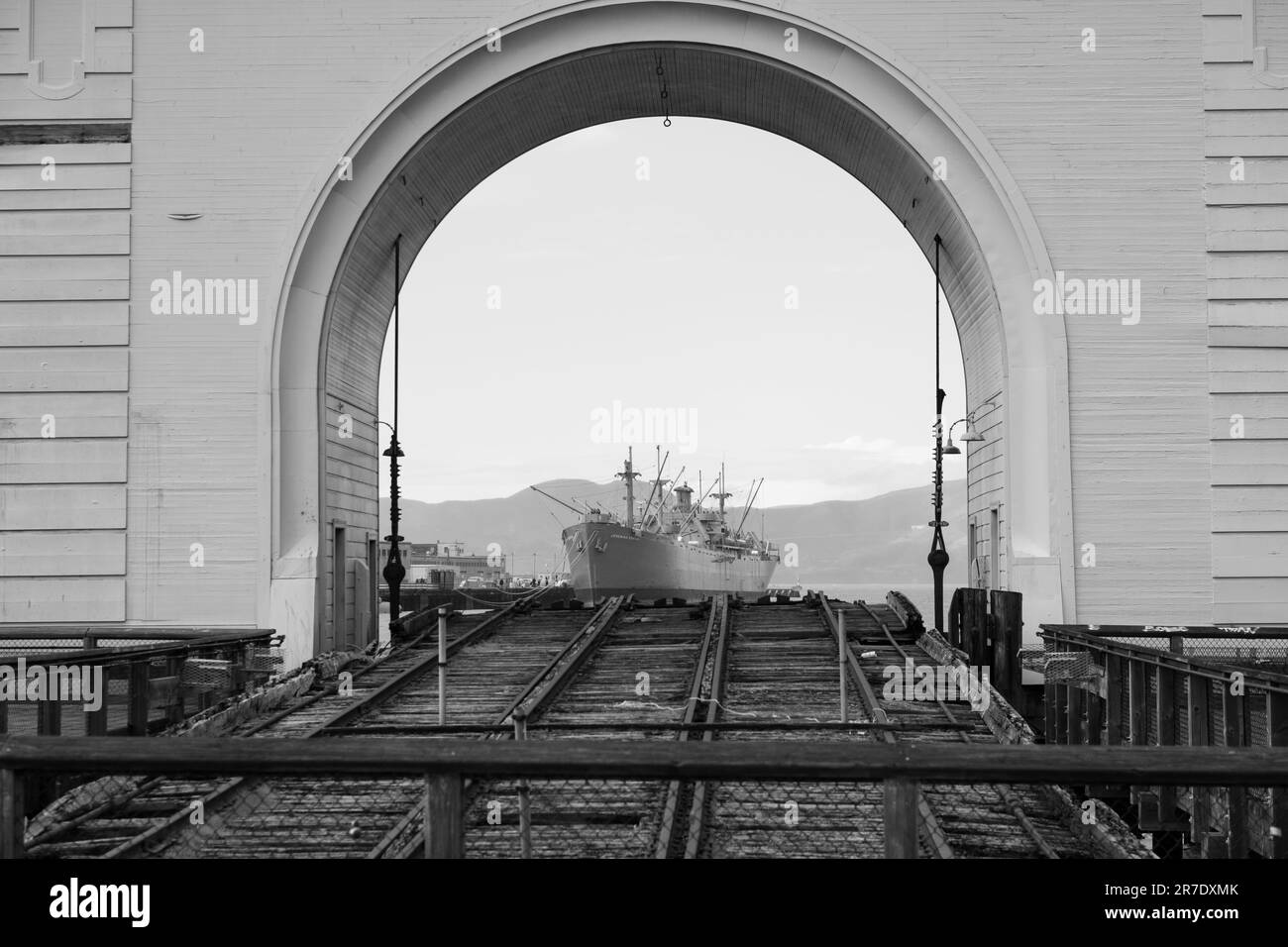 Boat ship construction stone Black and White Stock Photos & Images - Alamy