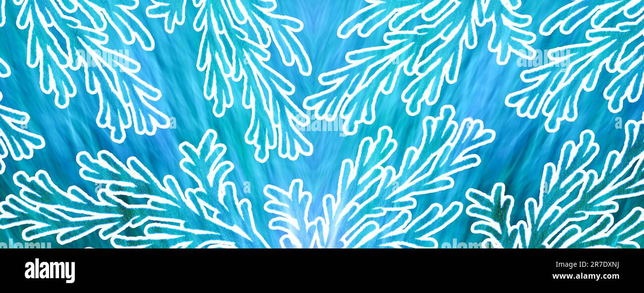 Coral pattern on a blue background .Water Day and World Oceans Day ...