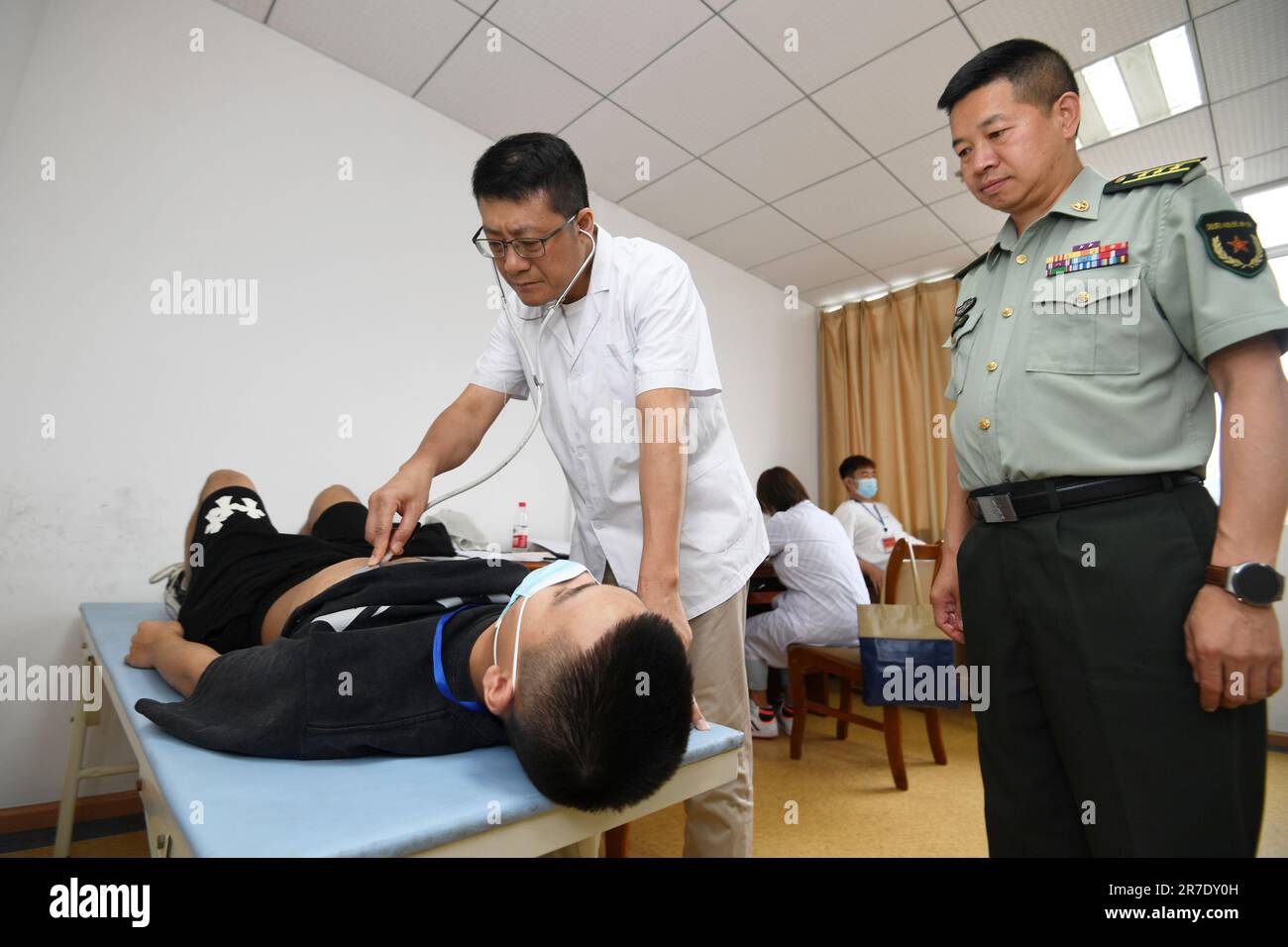 GUIYANG, CHINA - JUNE 15, 2023 - Young people undergo a physical examination at a military ...