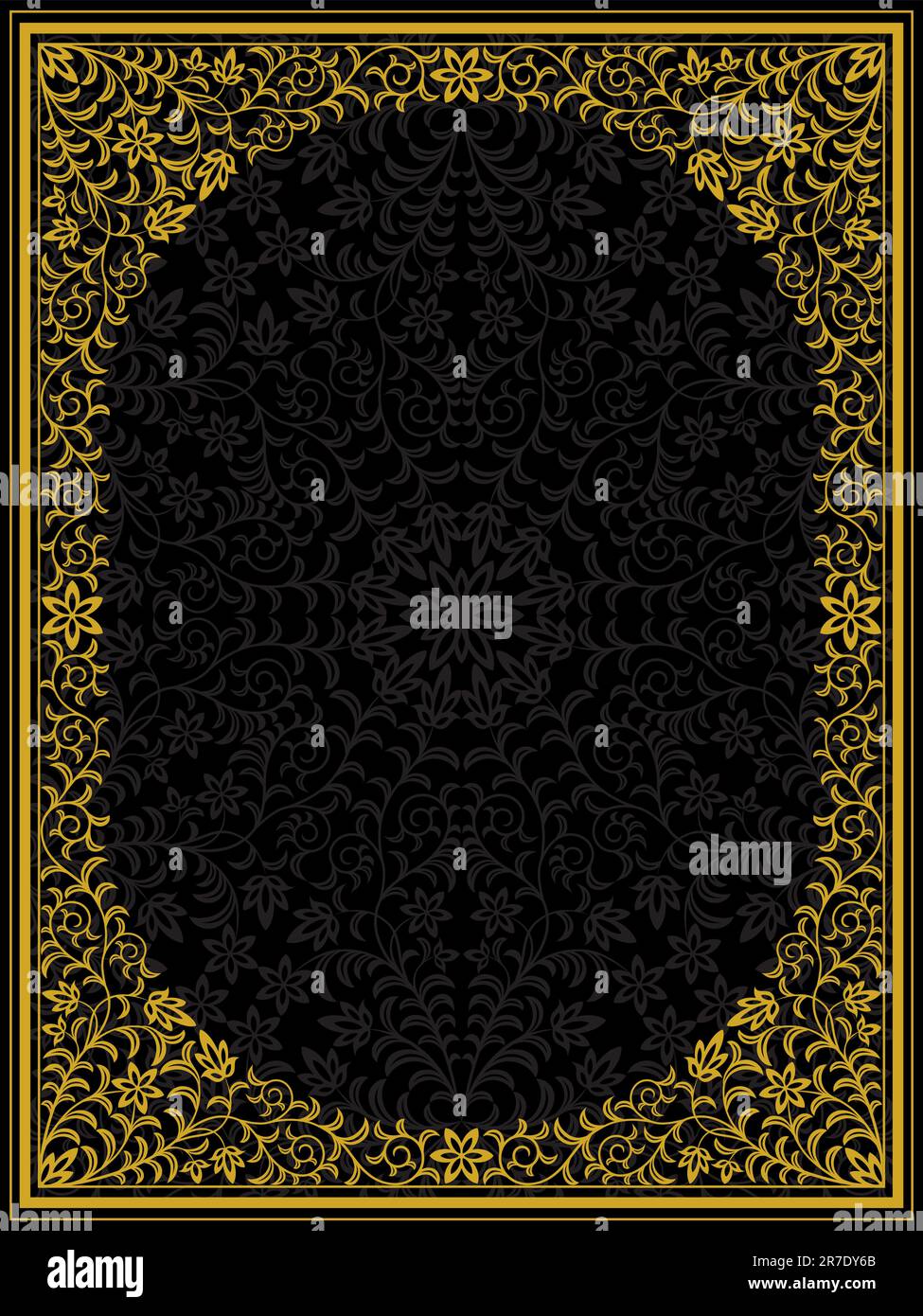 Gold floral frame border Stock Vector Images - Alamy