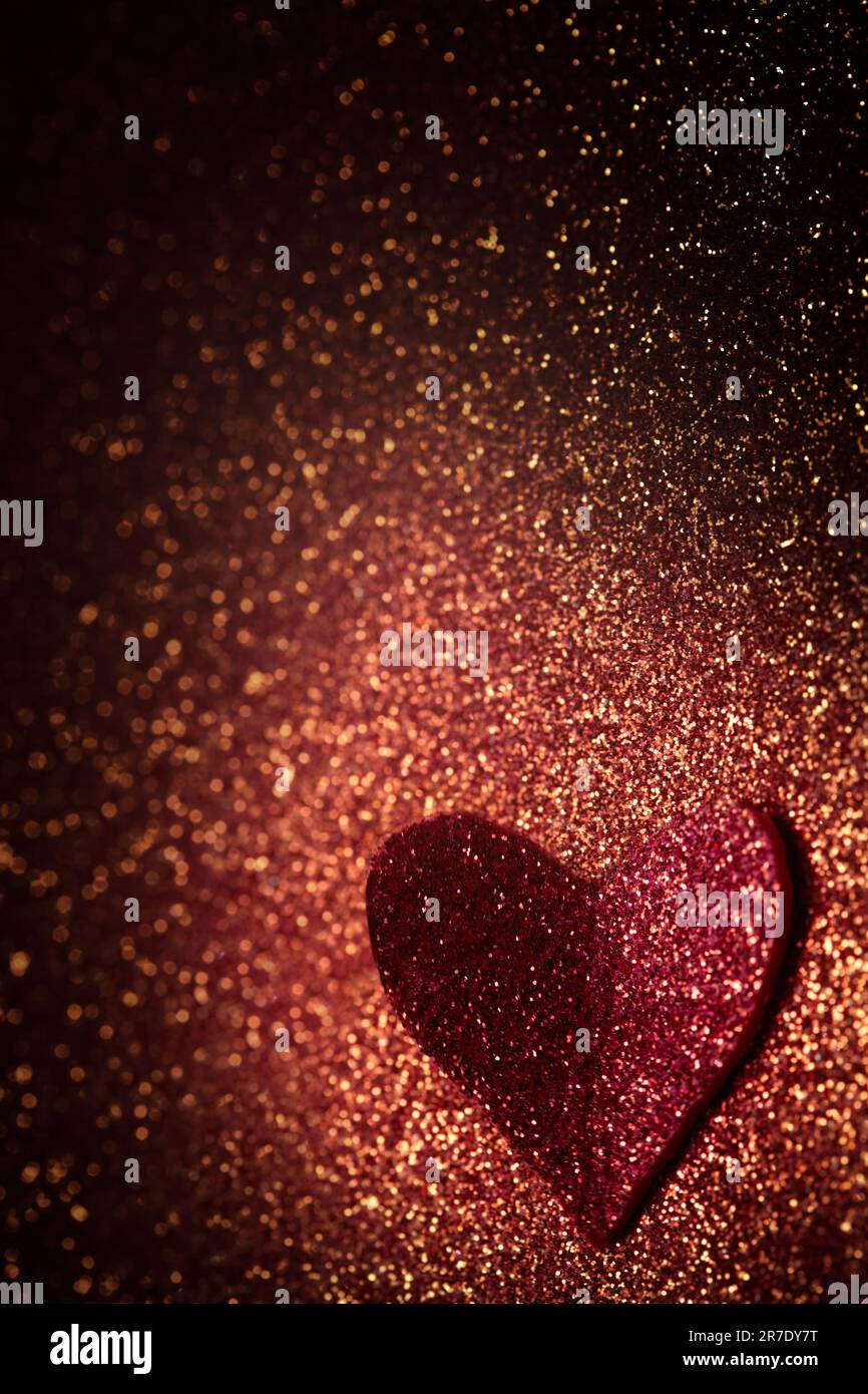 Red background with bokeh and hearts. Valentine's day concept romantic ...