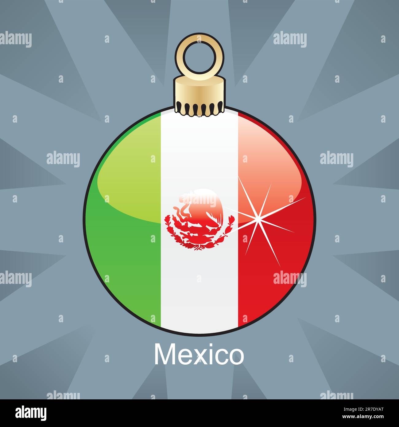 fully editable vector illustration of isolated mexico flag in christmas ...