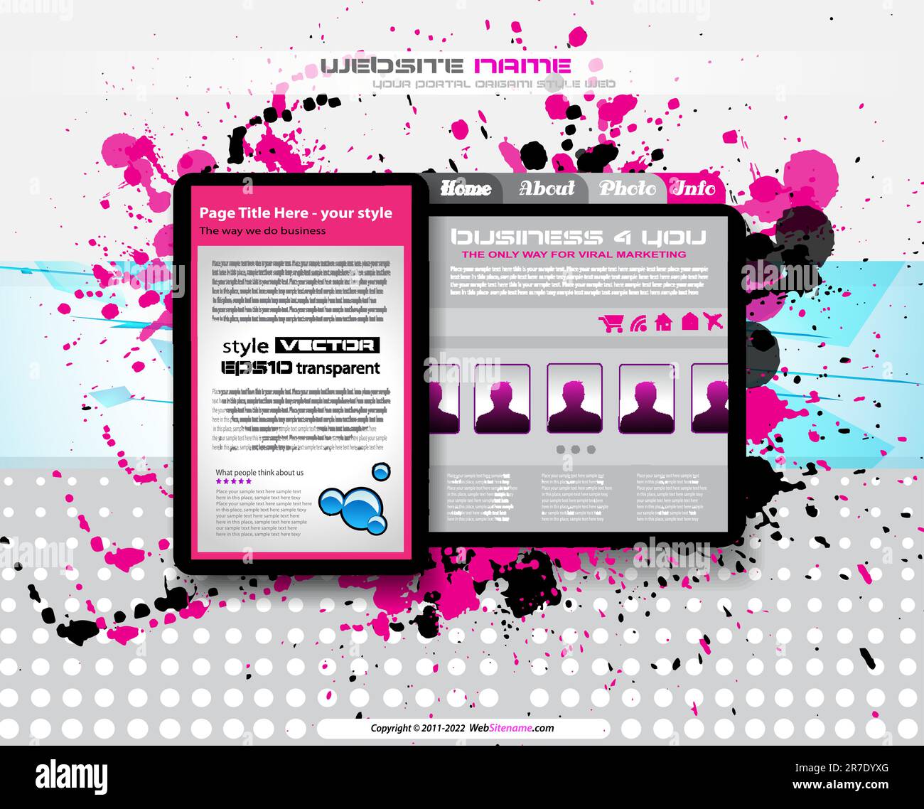 Hi tech and grunge style business website template for stylish blogs ...