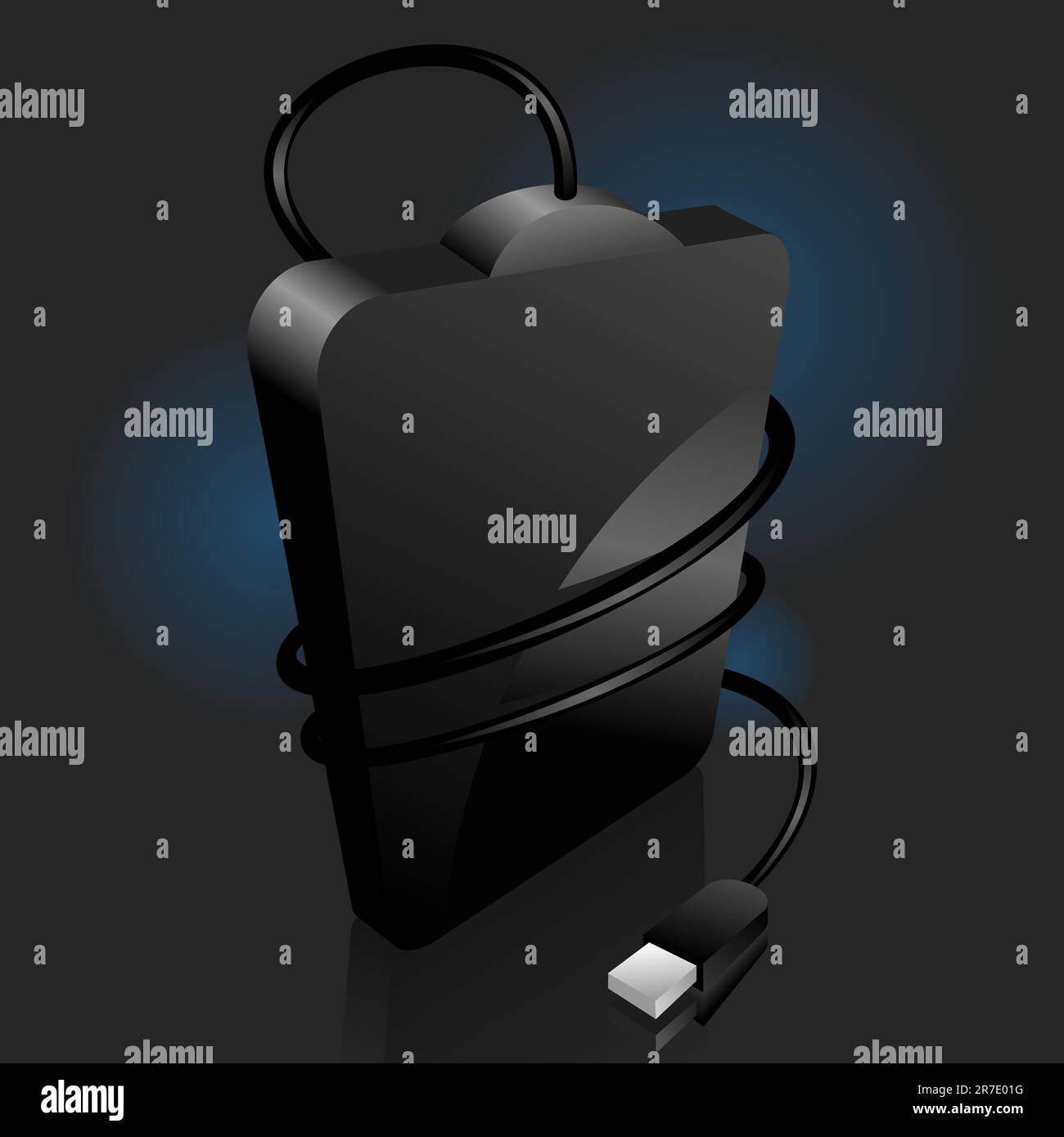 iconic vector illustration of a black portable hard disc Stock Vector ...