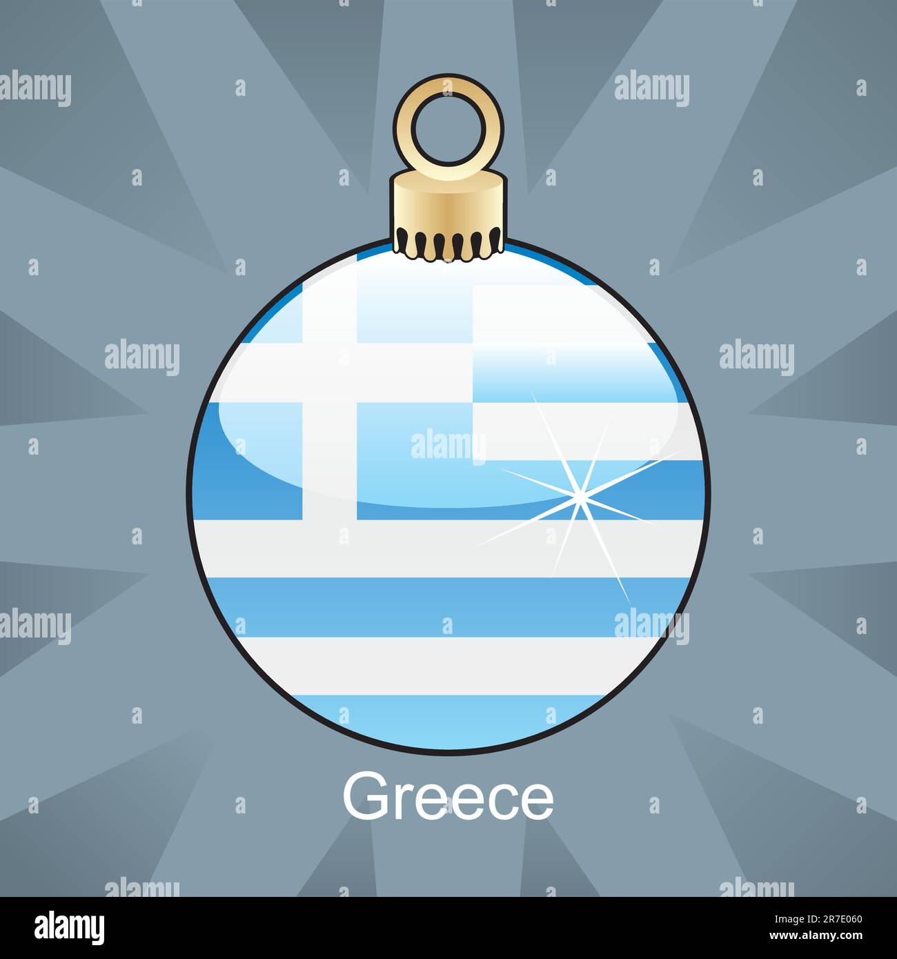 fully editable vector illustration of isolated greece flag in christmas ...