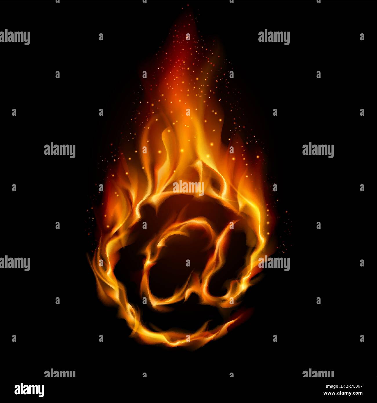 Abstract symbol of AT. Flame-simulated on black background Stock Vector ...