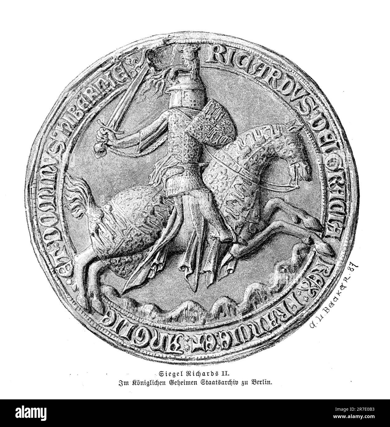 Seal of Richard II king of England at 14 years (14th century ...