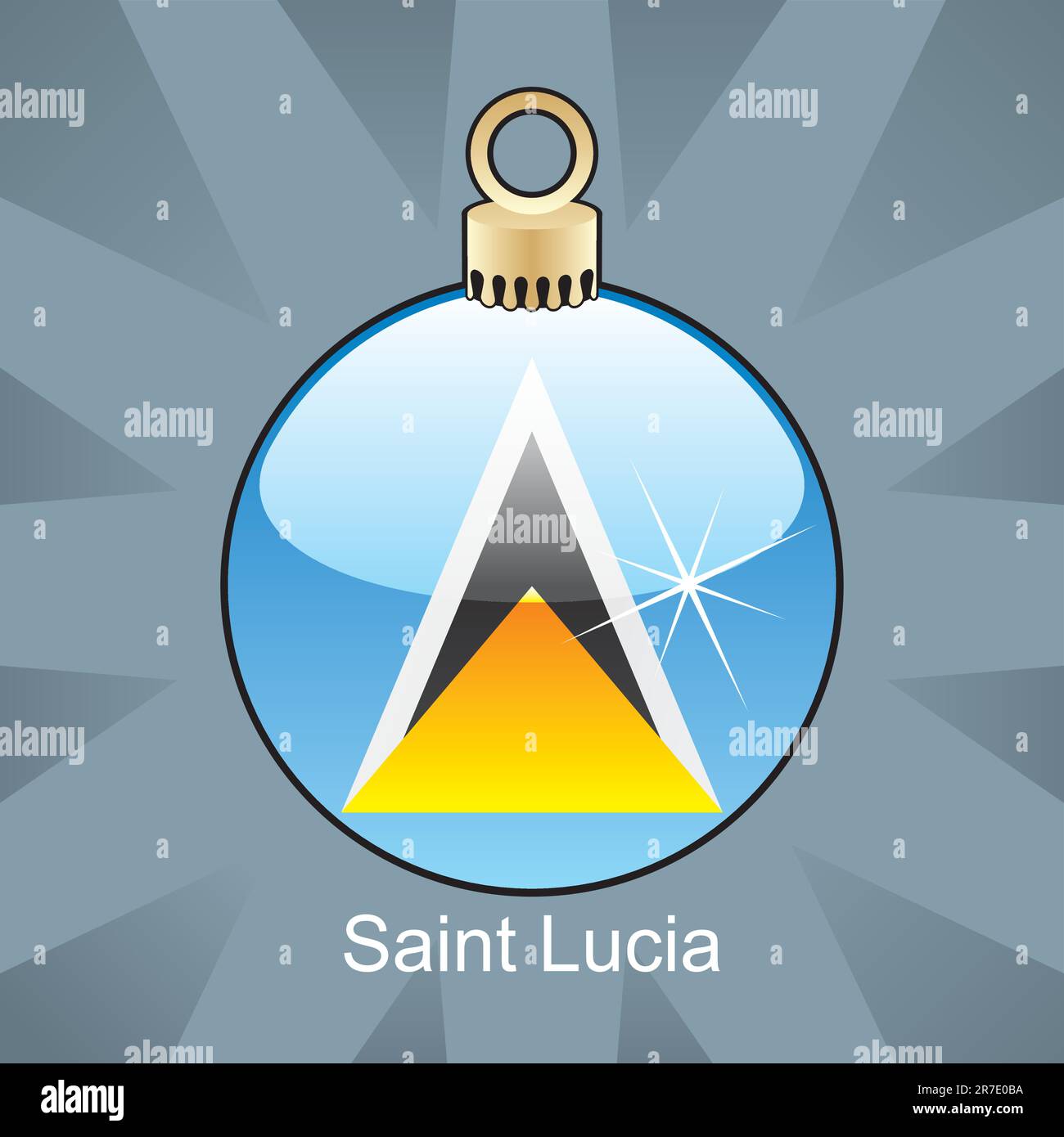fully editable vector illustration of isolated saint lucia flag in ...