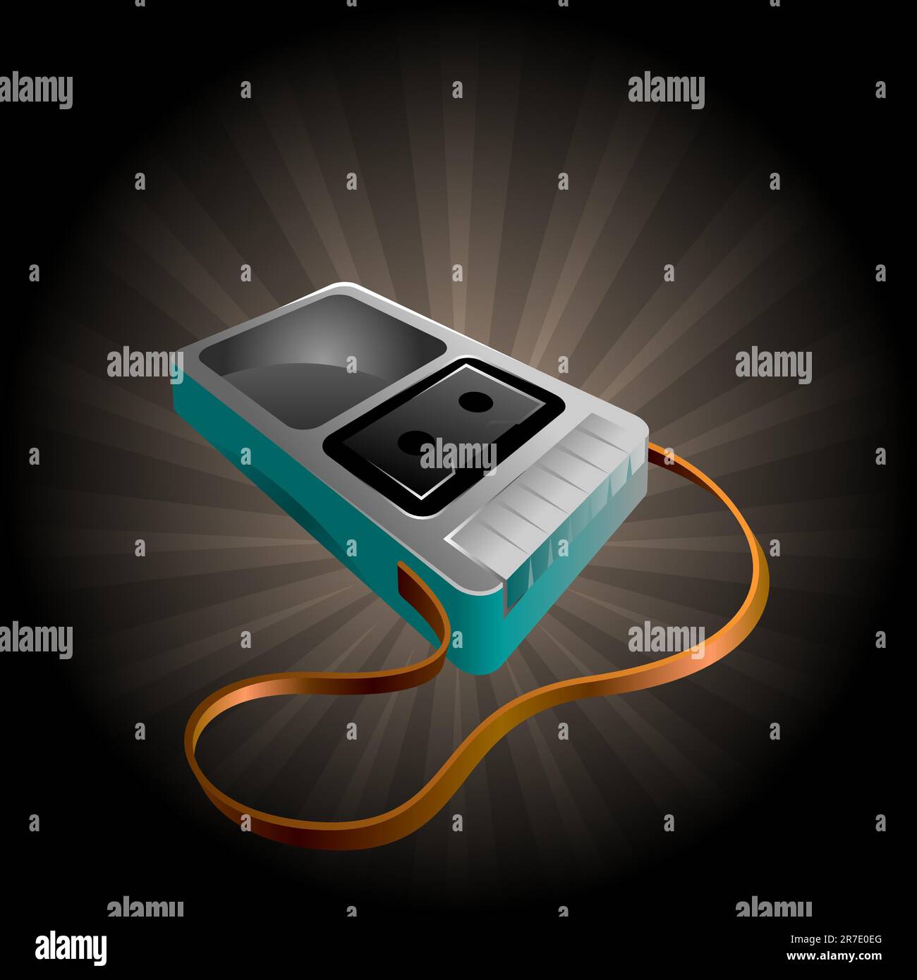 iconic illustration of a old mono tape recorder player Stock Vector ...