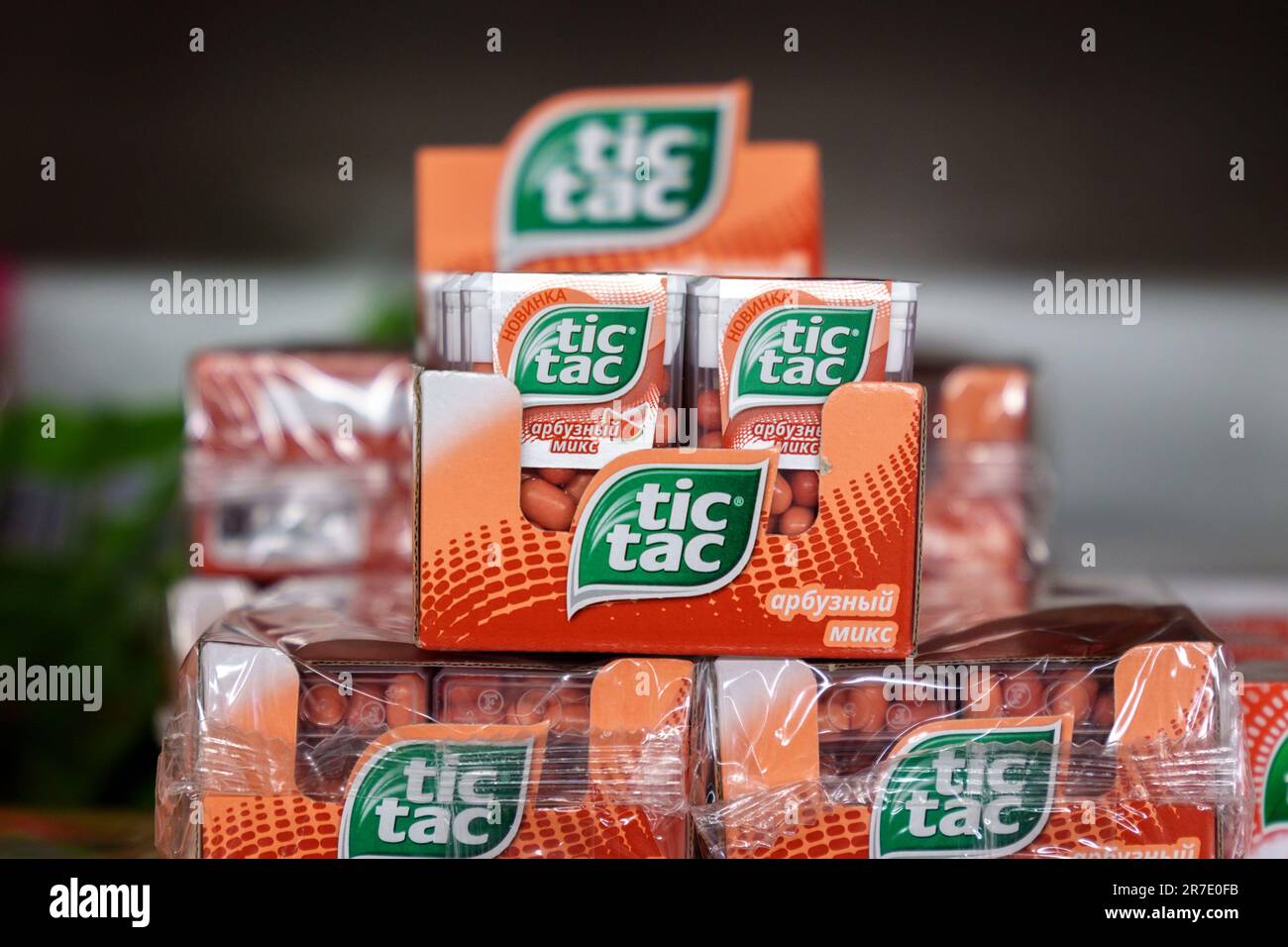 Tyumen, Russia-March 17, 2023: Tic Tac Candy is popular due its minty ...