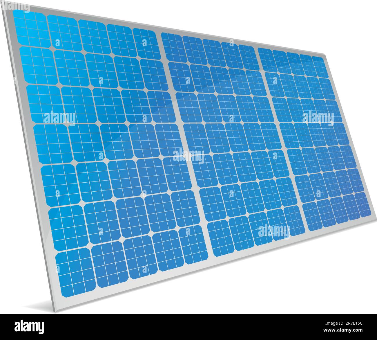 illustration of a panel with solar cells and reflection, eps8 vector ...