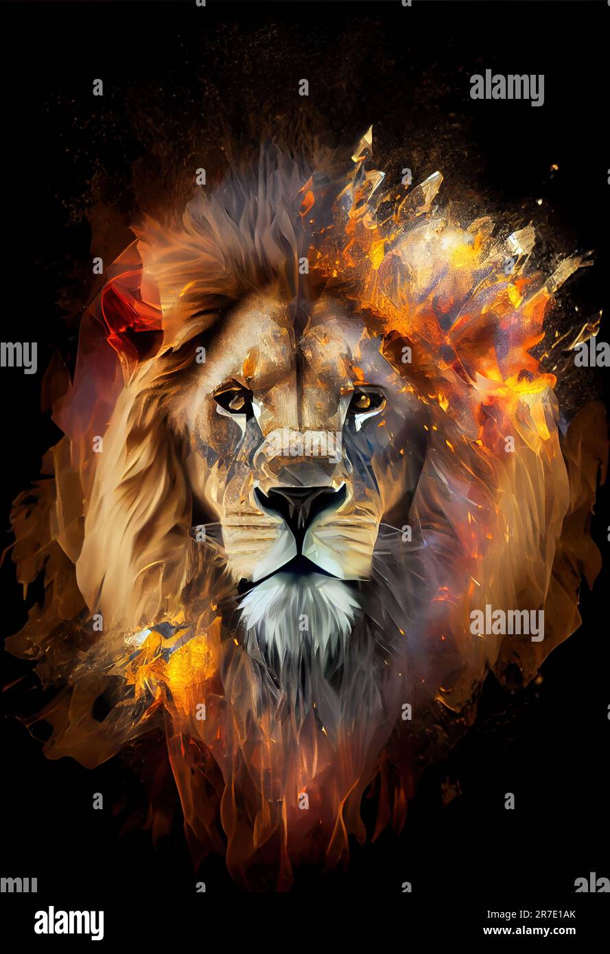 Burning lion hi-res stock photography and images - Alamy