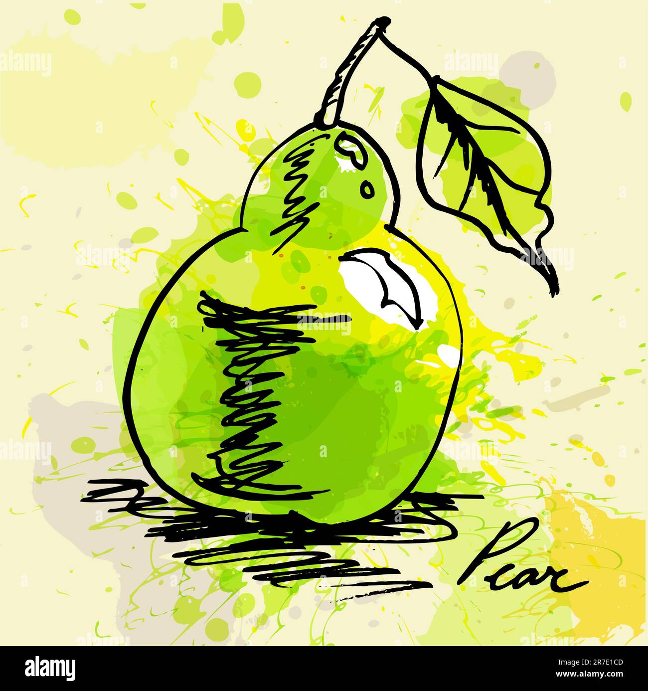 Juicy ripe pear on Stock Vector Images - Alamy