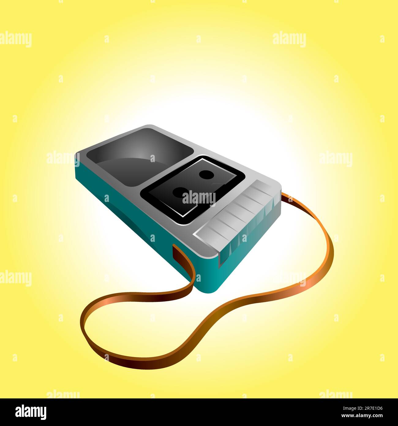 iconic illustration of a old mono tape recorder player Stock Vector ...