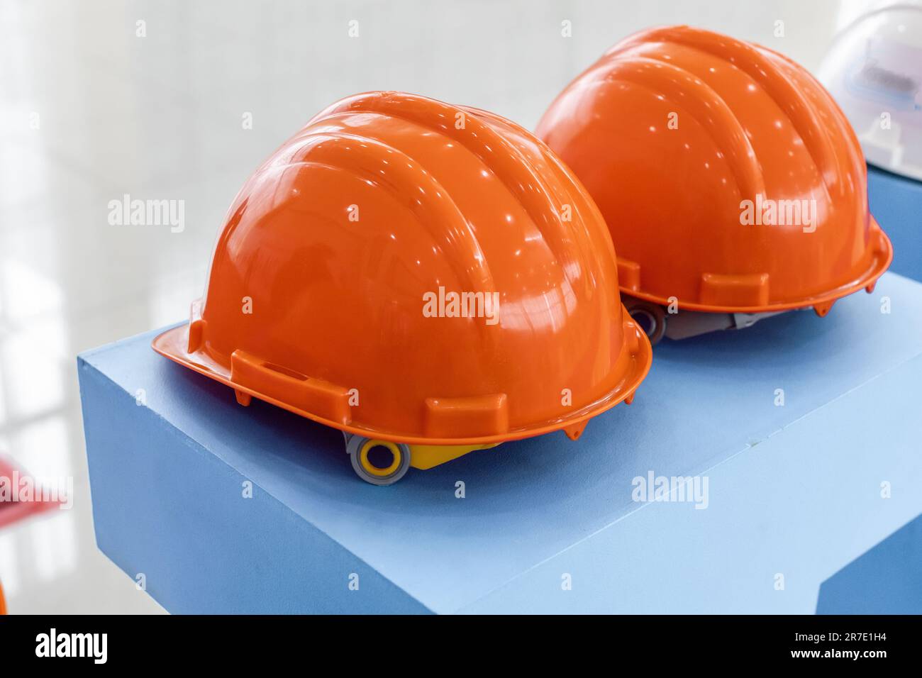 Construction helmet for head safety in the work process Stock Photo - Alamy