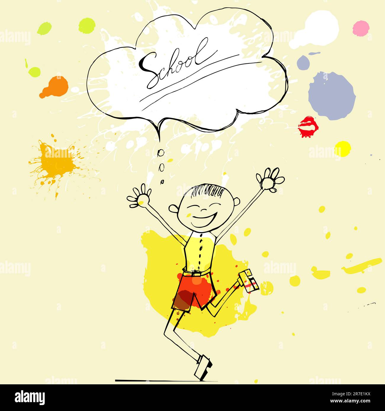 Illustration of a boy laughing Stock Vector Image & Art - Alamy