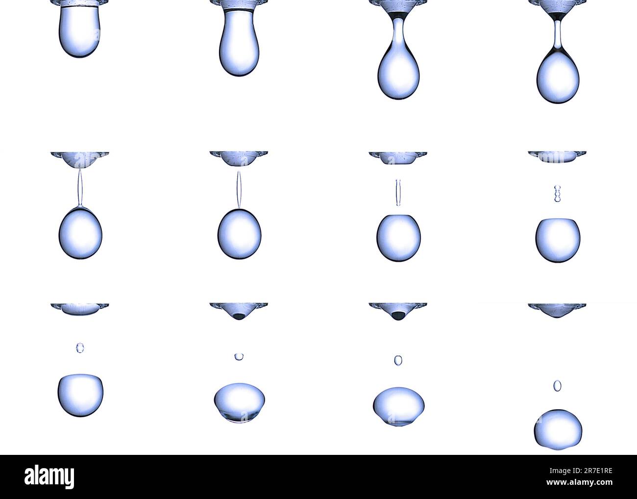 Drop of Water falling against White background, Dropping Sequence Stock ...