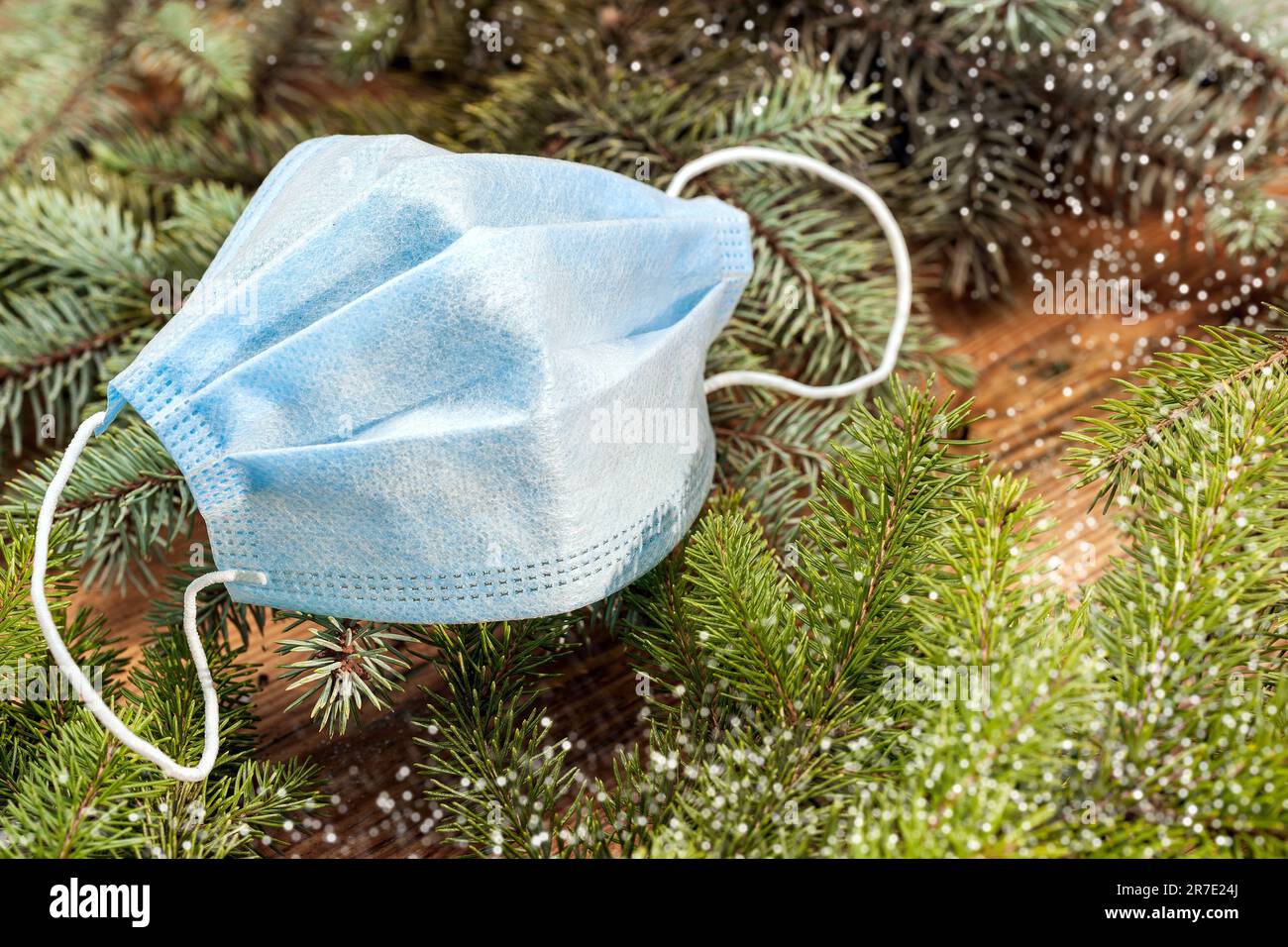 Christmas background in the era of coronavirus. A new concept for a ...