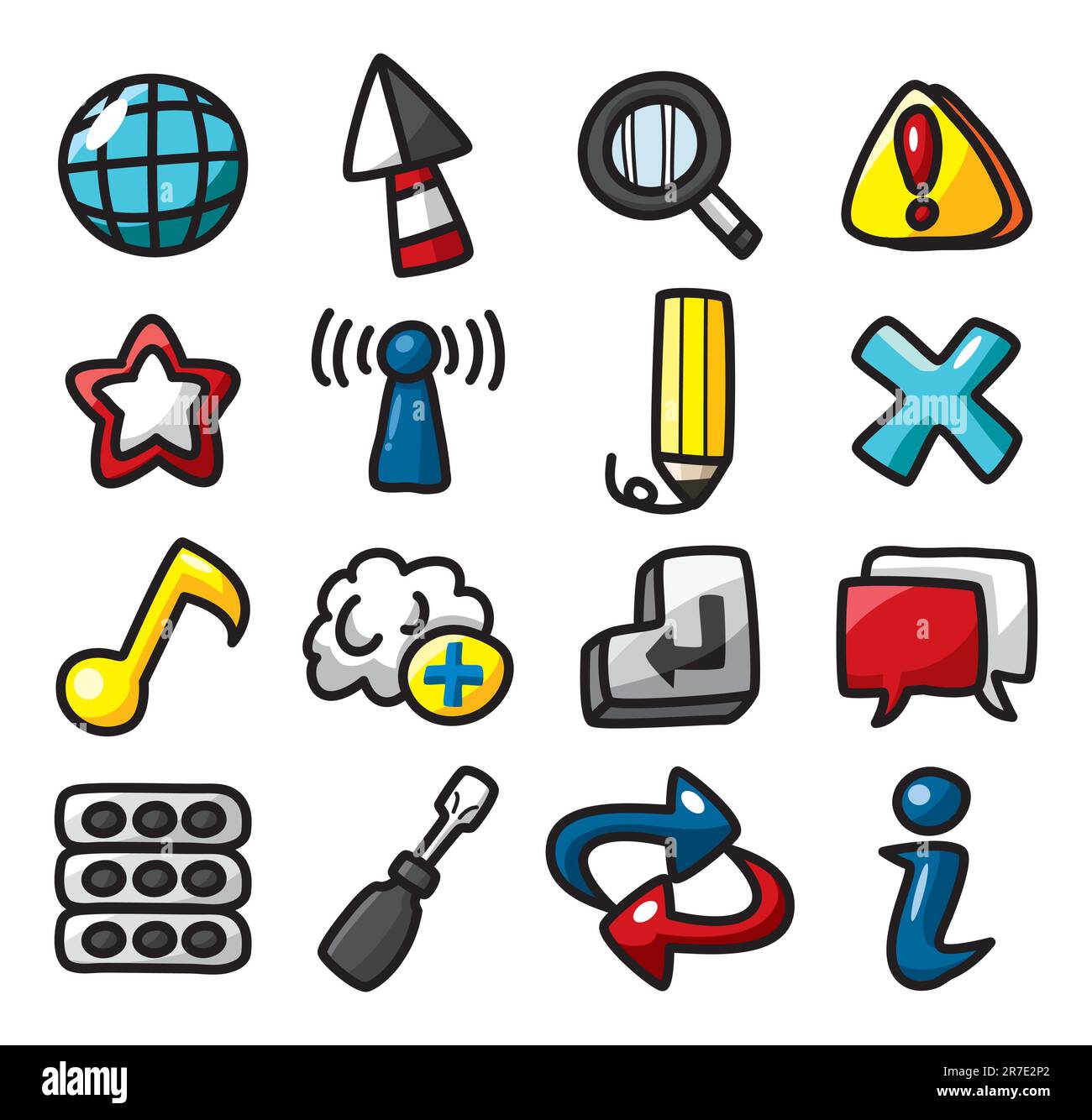hand draw web icons collection Stock Vector Image & Art - Alamy
