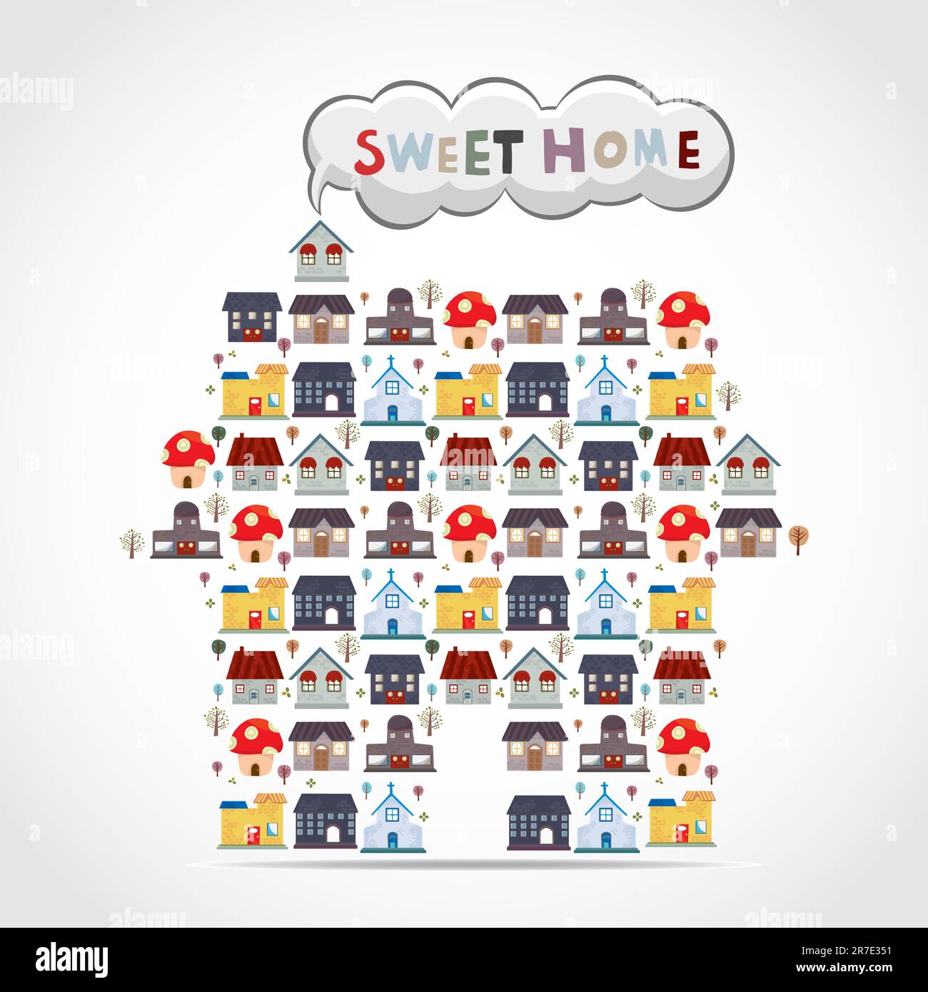 cartoon house card Stock Vector Image & Art - Alamy