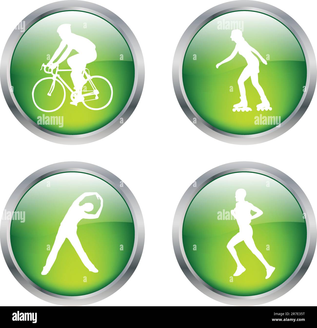 glossy buttons with recreation symbols - vector Stock Vector Image ...