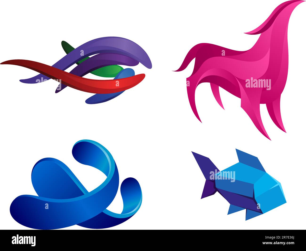 Pink paper fish origami Stock Vector Images - Alamy