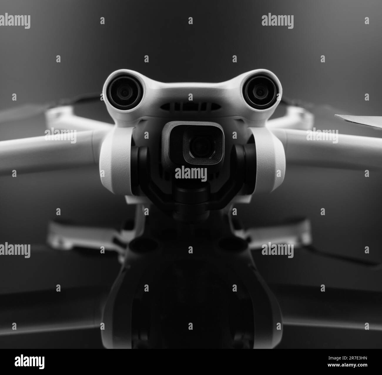 Drone background. Quadcopter modern drone with camera Stock Photo - Alamy