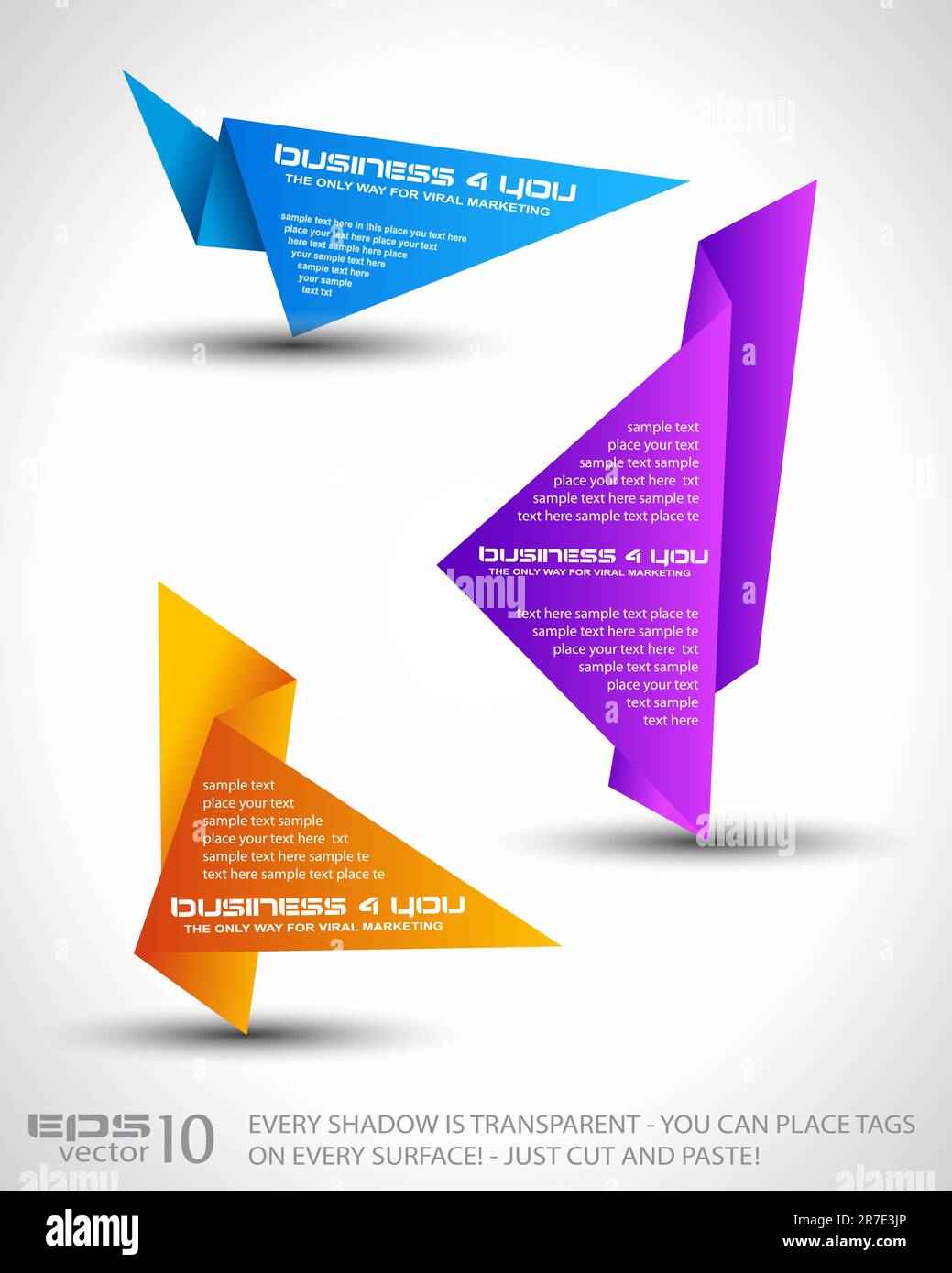 Origami triangle style speech Banner . All shadows are transparent ...