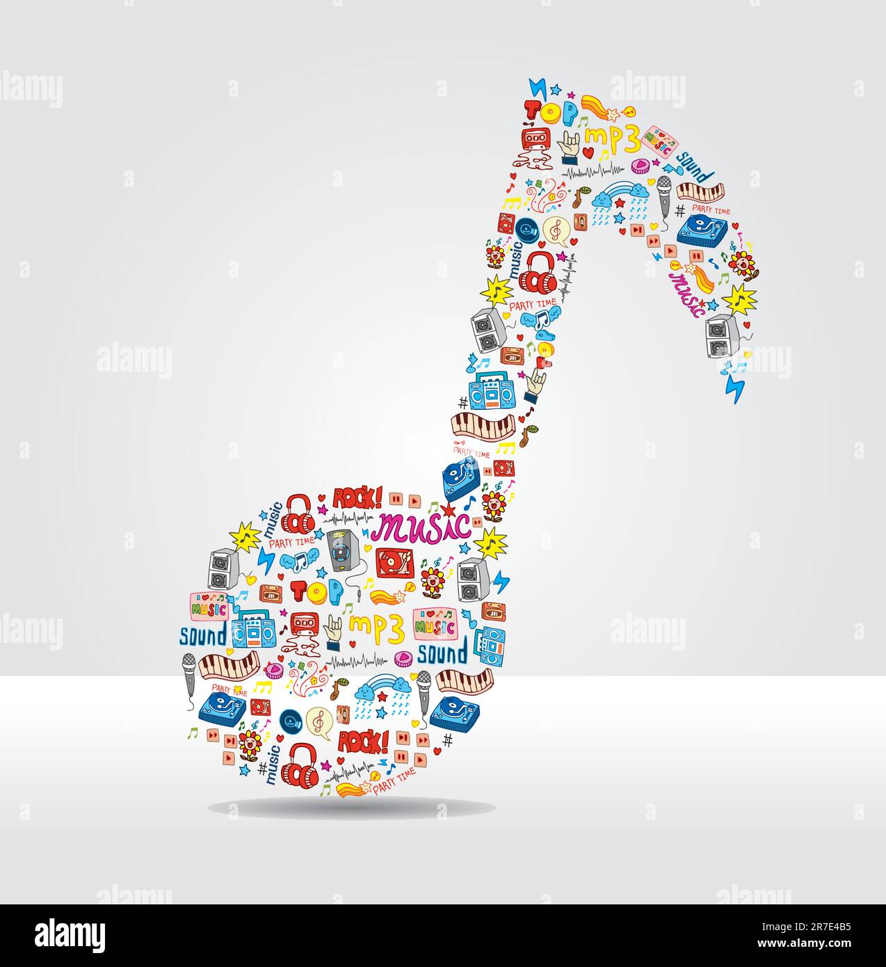 cartoon music party card Stock Vector Image & Art - Alamy