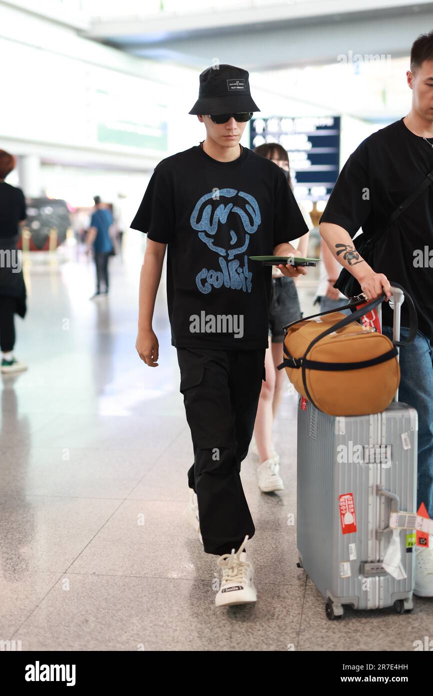 Chinese actor Ryan Ding Yuxi appears at airport in Beijing, China. 14th ...