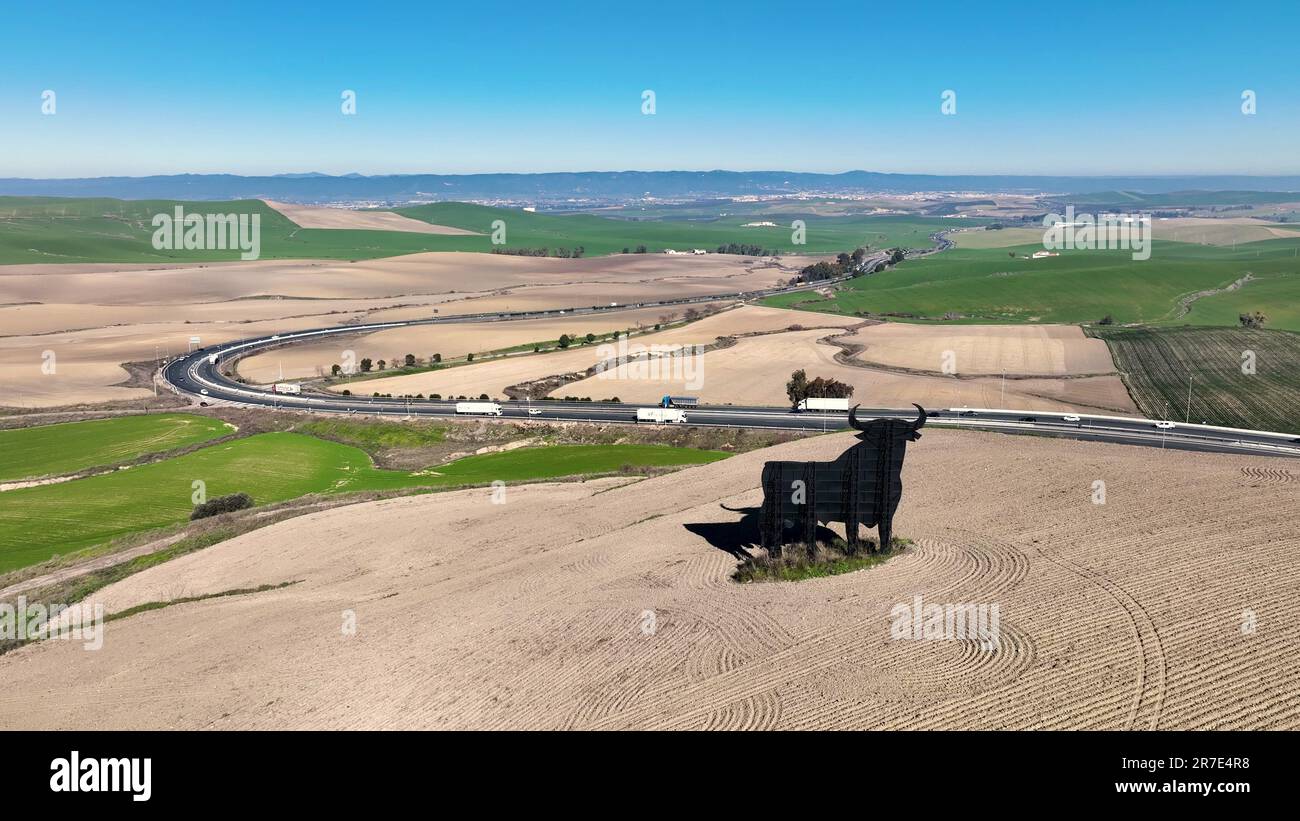 Aerial view of The bull of Osborne is a huge silhouette . cultural ...