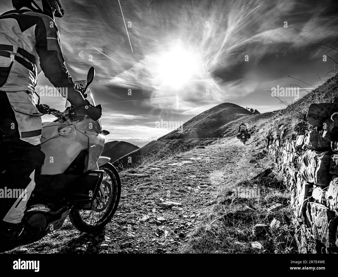 Motorbyke travel in the alps Stock Photo - Alamy