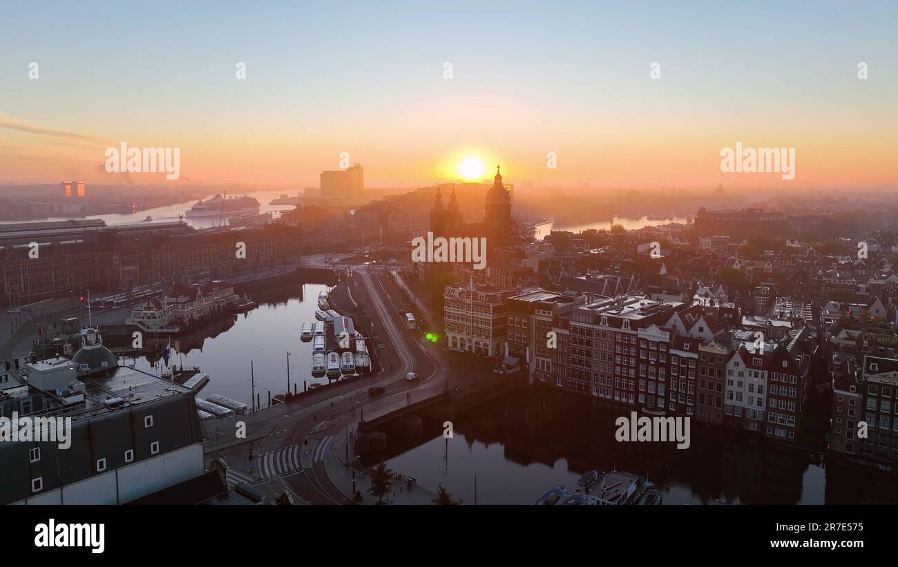 Aerial view of famous places Amsterdam, Netherlands Stock Photo - Alamy