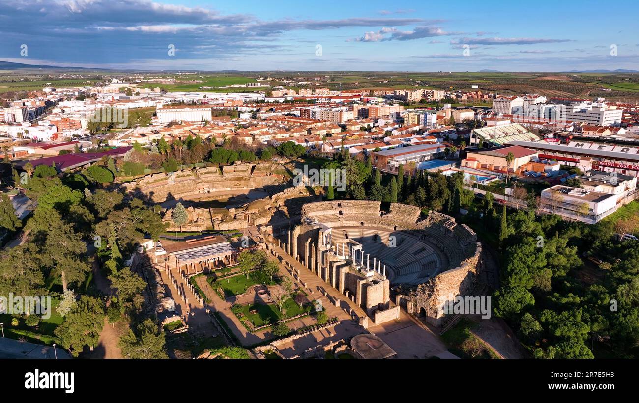 Roman Theatre of Merida spanish cultural icon landmark in Spain Stock ...